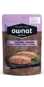 OWNAT WETLINE STERILIZED Chicken & Salmon (CAT) 85g | OWNAT