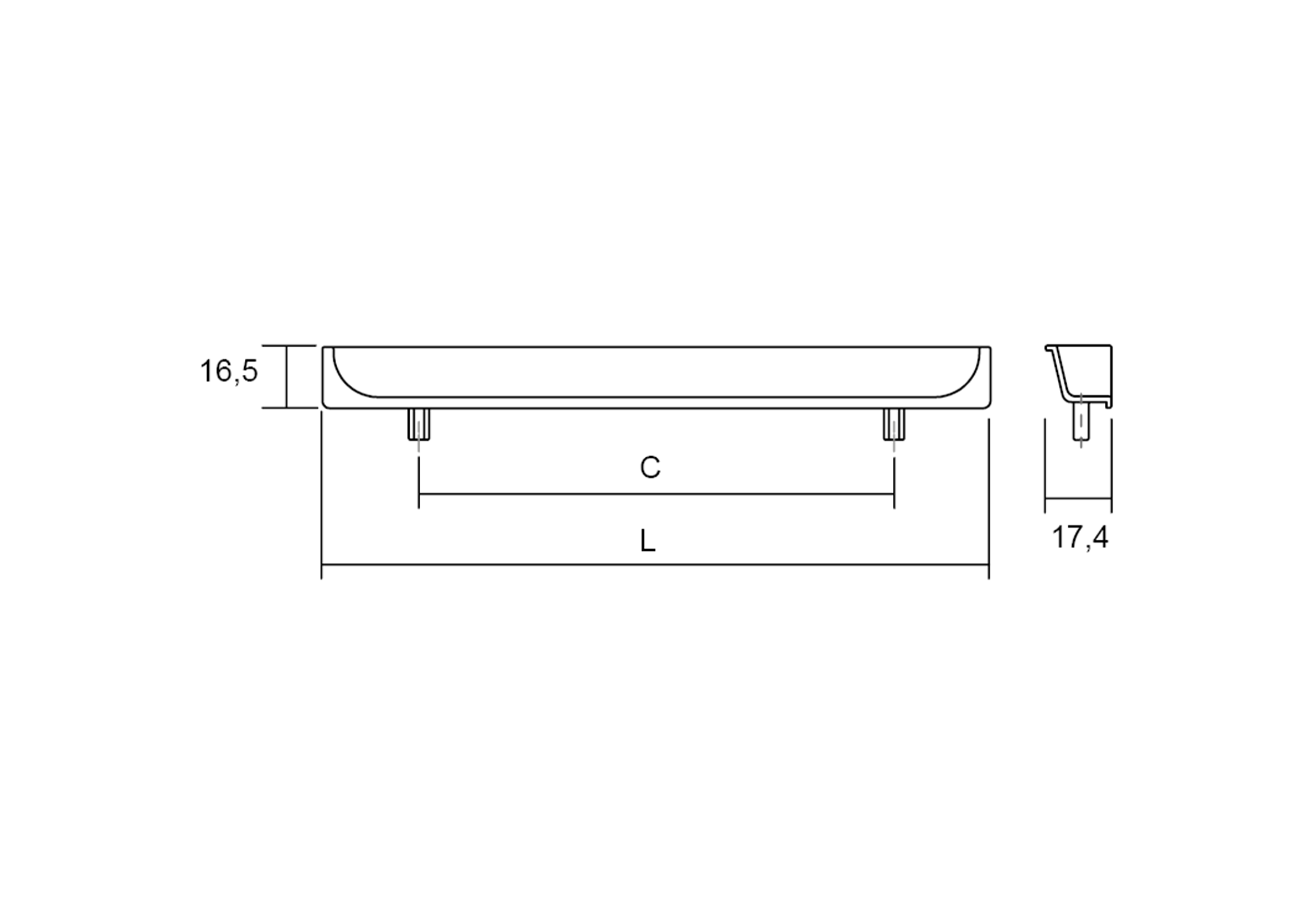 Handle with stainless steel effect HIDE 0094 | Viefe