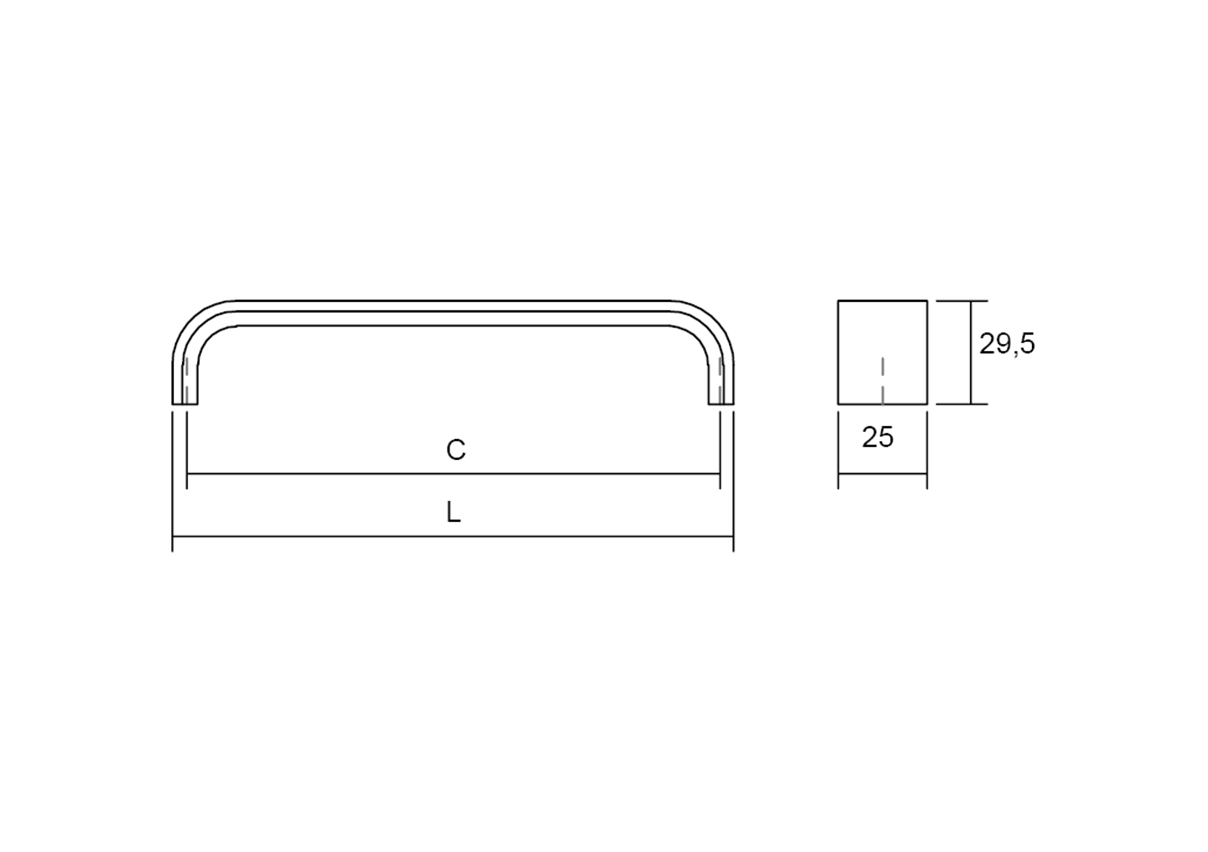 Aluminum handle SENSE 0195 | Viefe