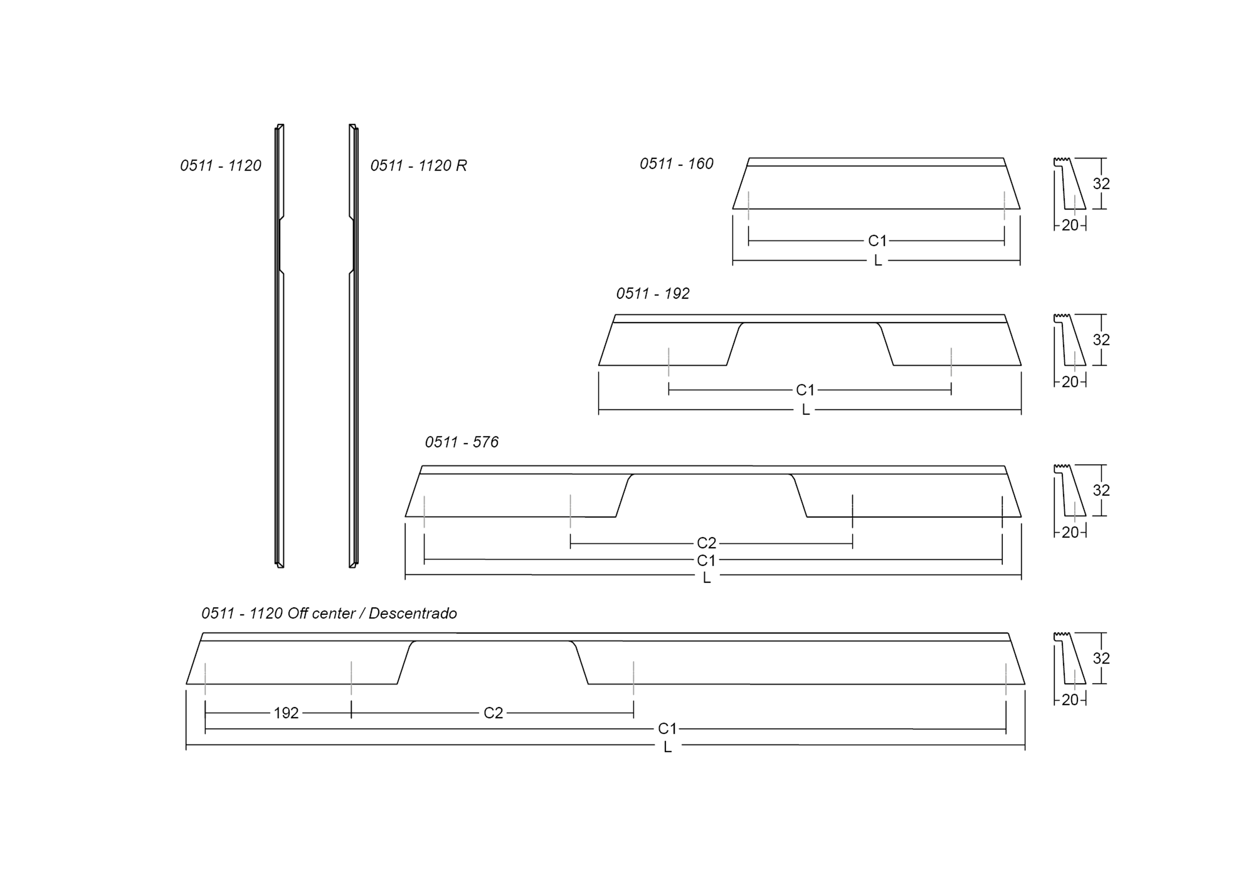 Aluminium handle RAIL 0511 | Viefe