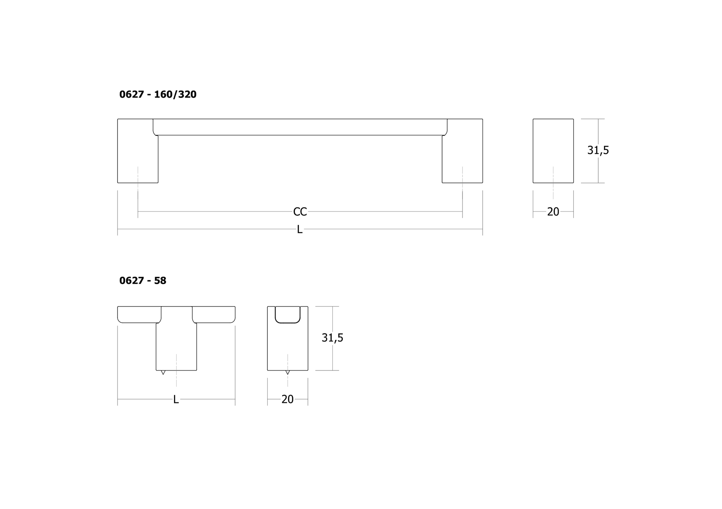 Zamak handle FUSION 0627 | Viefe