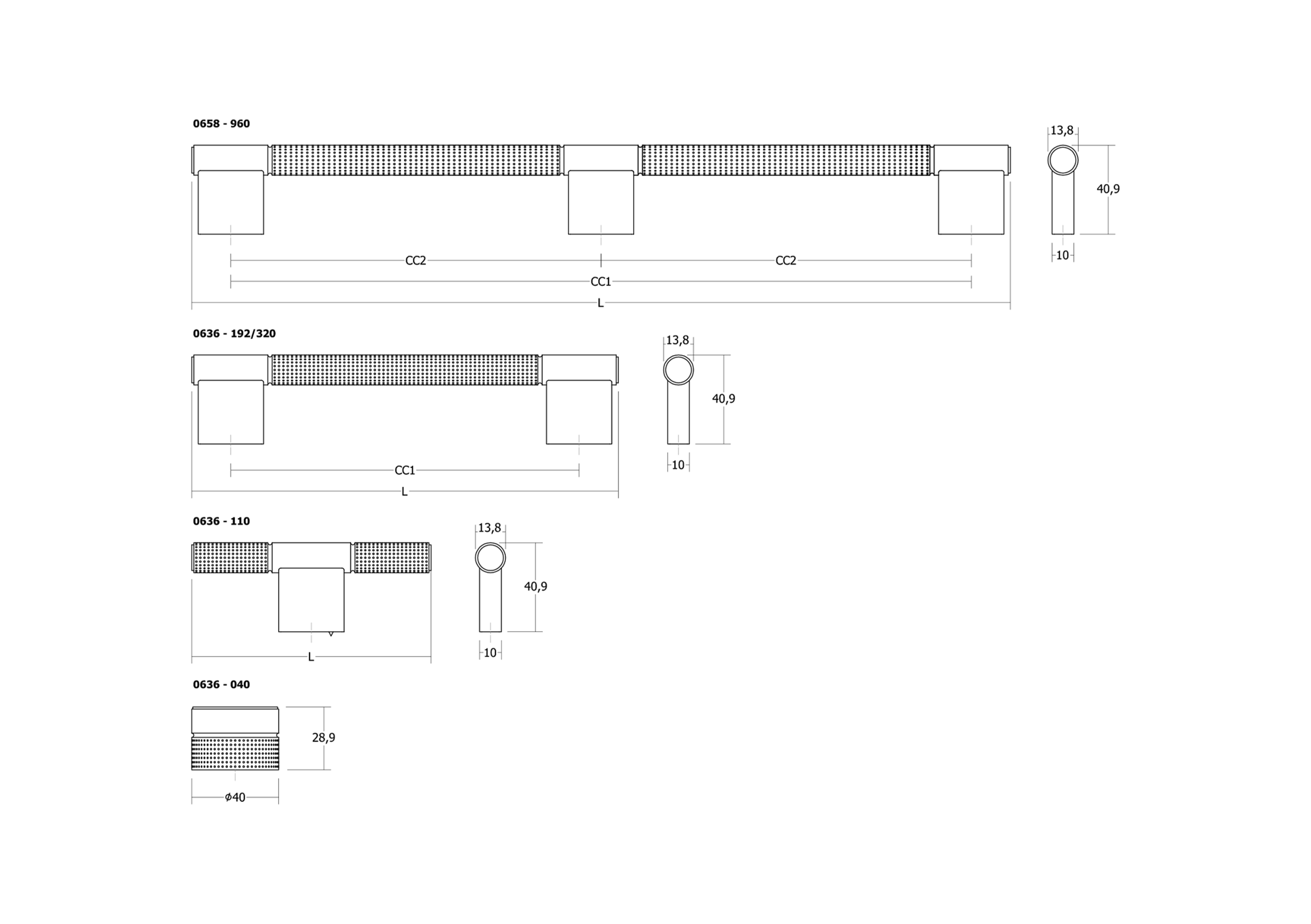 Aluminium T handle POINT 0636 | Viefe
