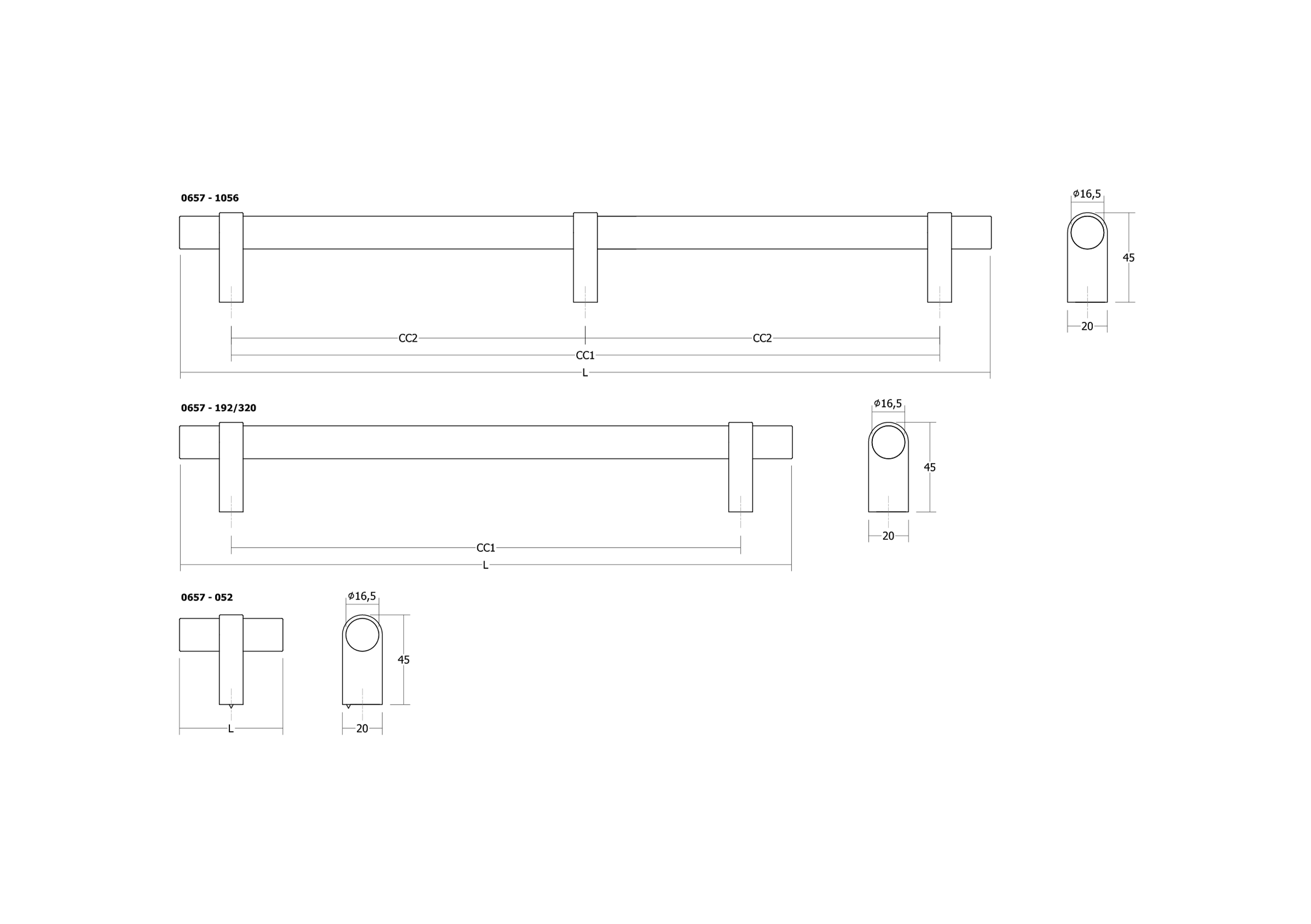 Aluminium handle NOBB 0657 | Viefe