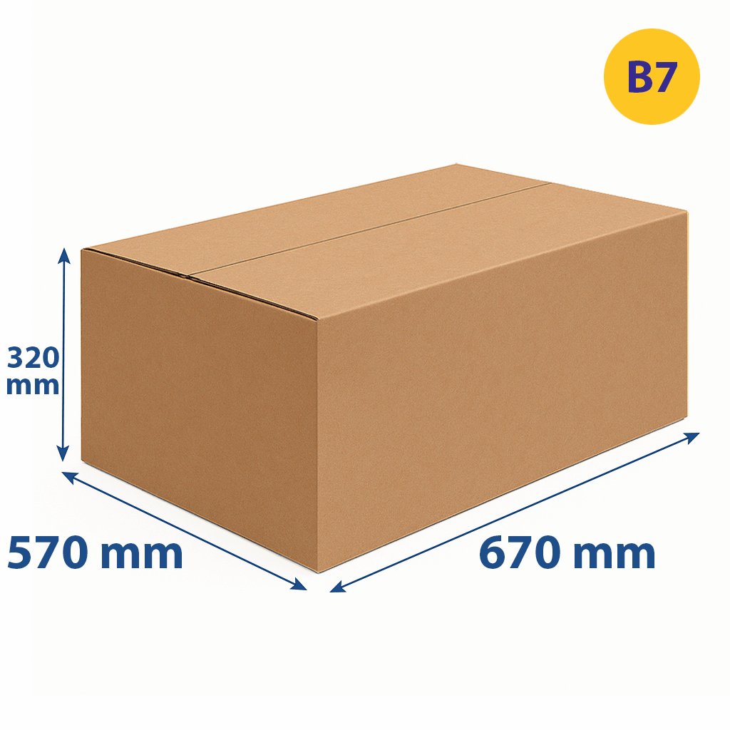 Caja de cartón B7 670x570x320 mm | Exterior en kraft reforzado