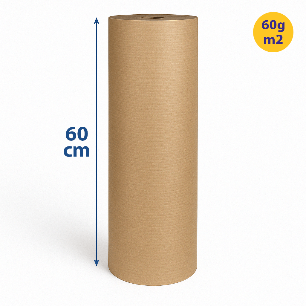 Bobina papel kraft 60cm x 140m 60gr/m2