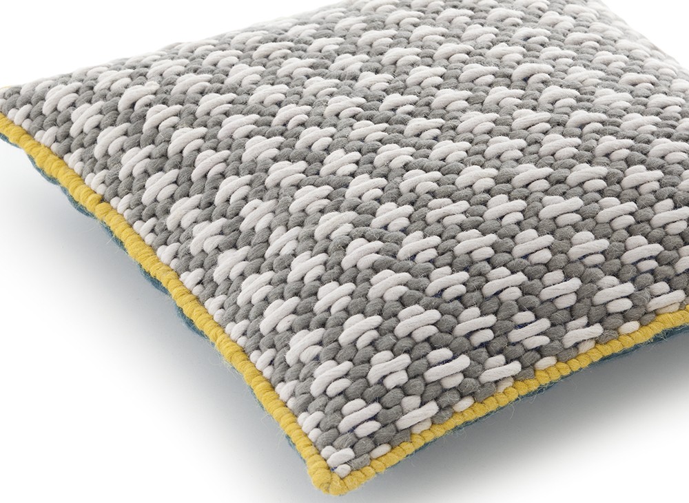 GAN | Silaï Collection: Light Grey-Blue square cushion