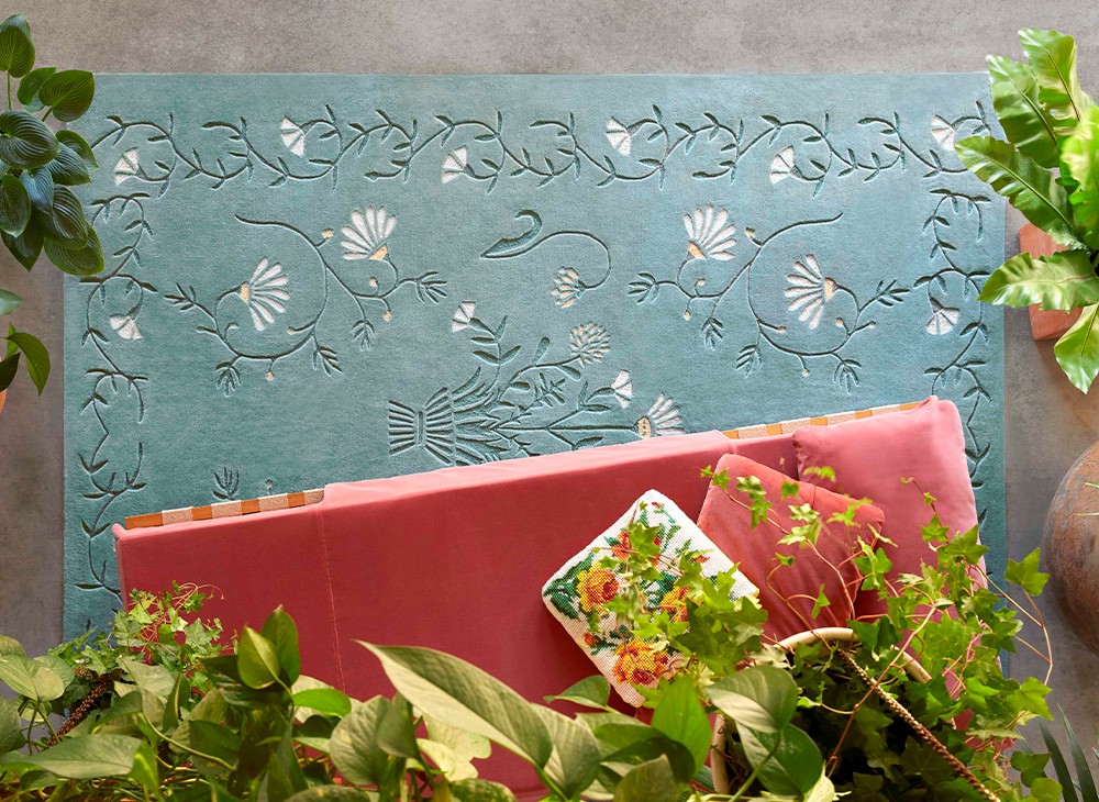 GAN | Rug Dreams White Daisy Green