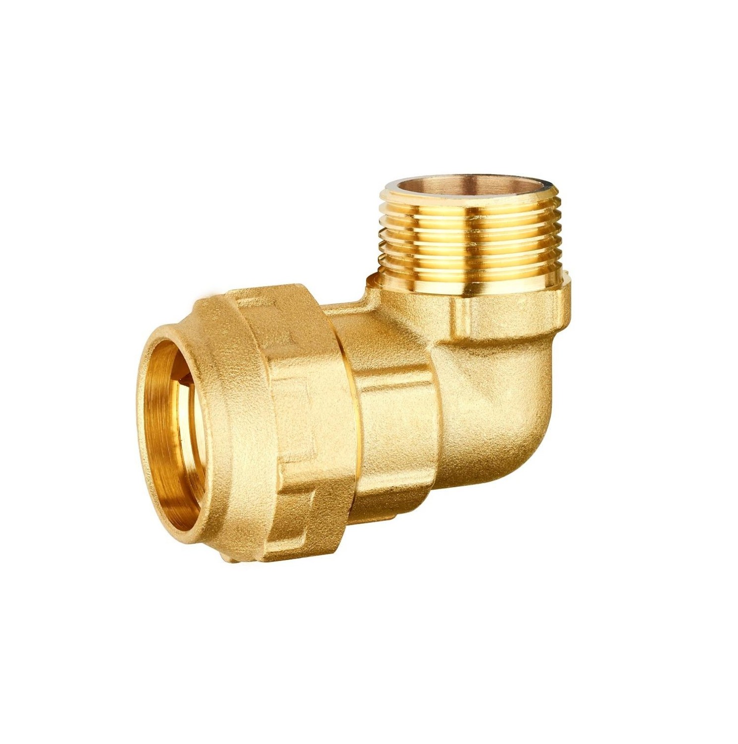 Codo macho 40 x 1 1/4 " de metal para polietileno