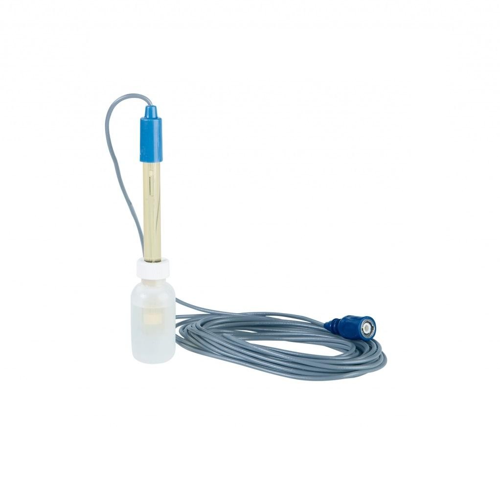 Electrodo de pH con soluciones de calibración