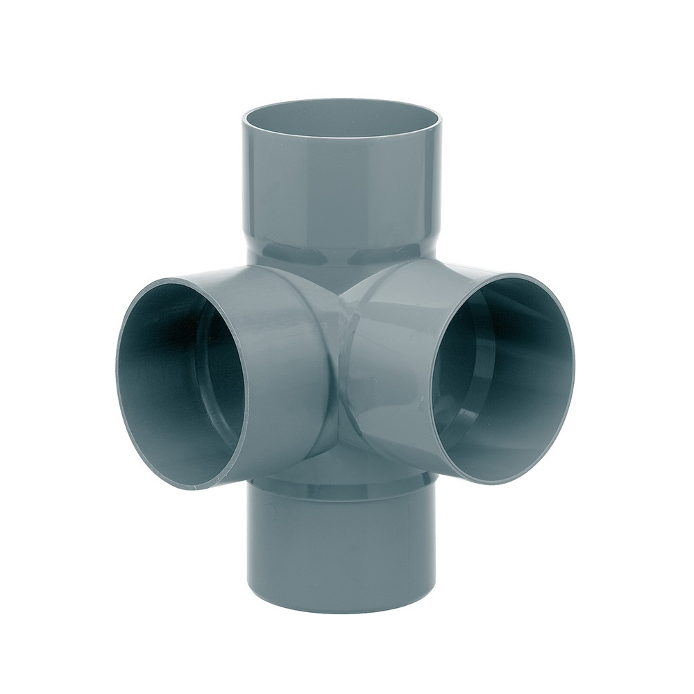 Te derivación doble escuadra 90 x 87° PVC