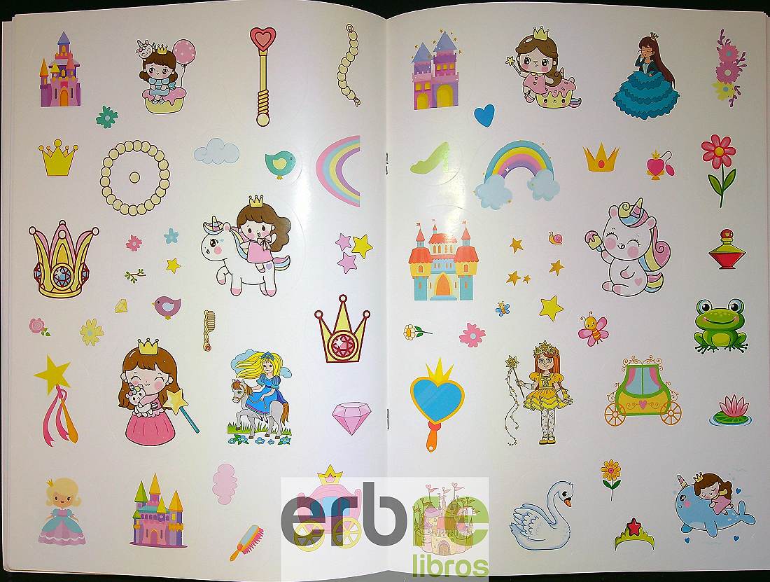 colorea pincess más 125 stickers - Erbre Libros